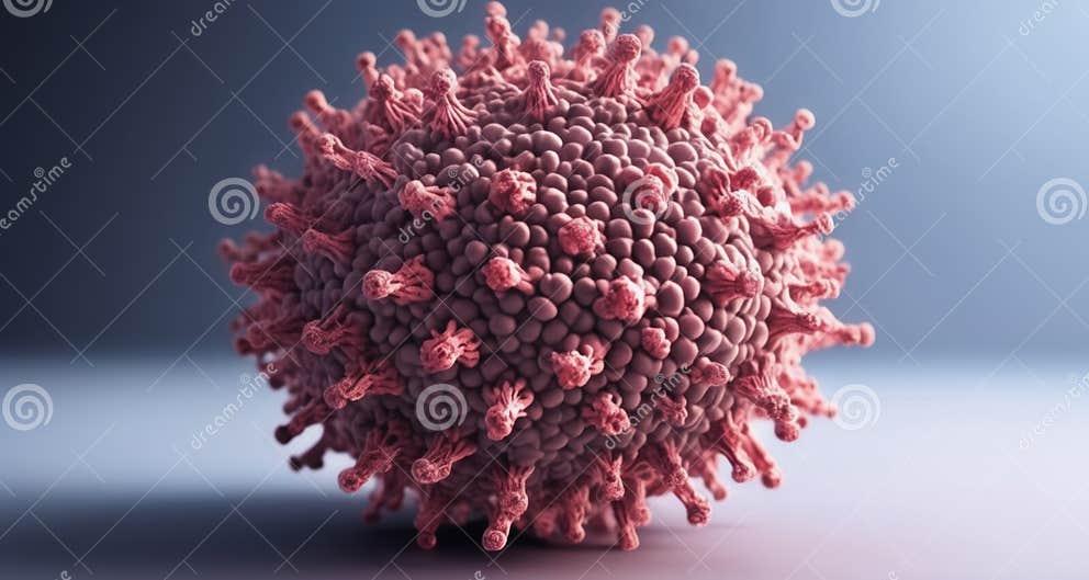 Vibrant 3D Rendering of a Cell Structure, Possibly a Virus or Bacteria ...