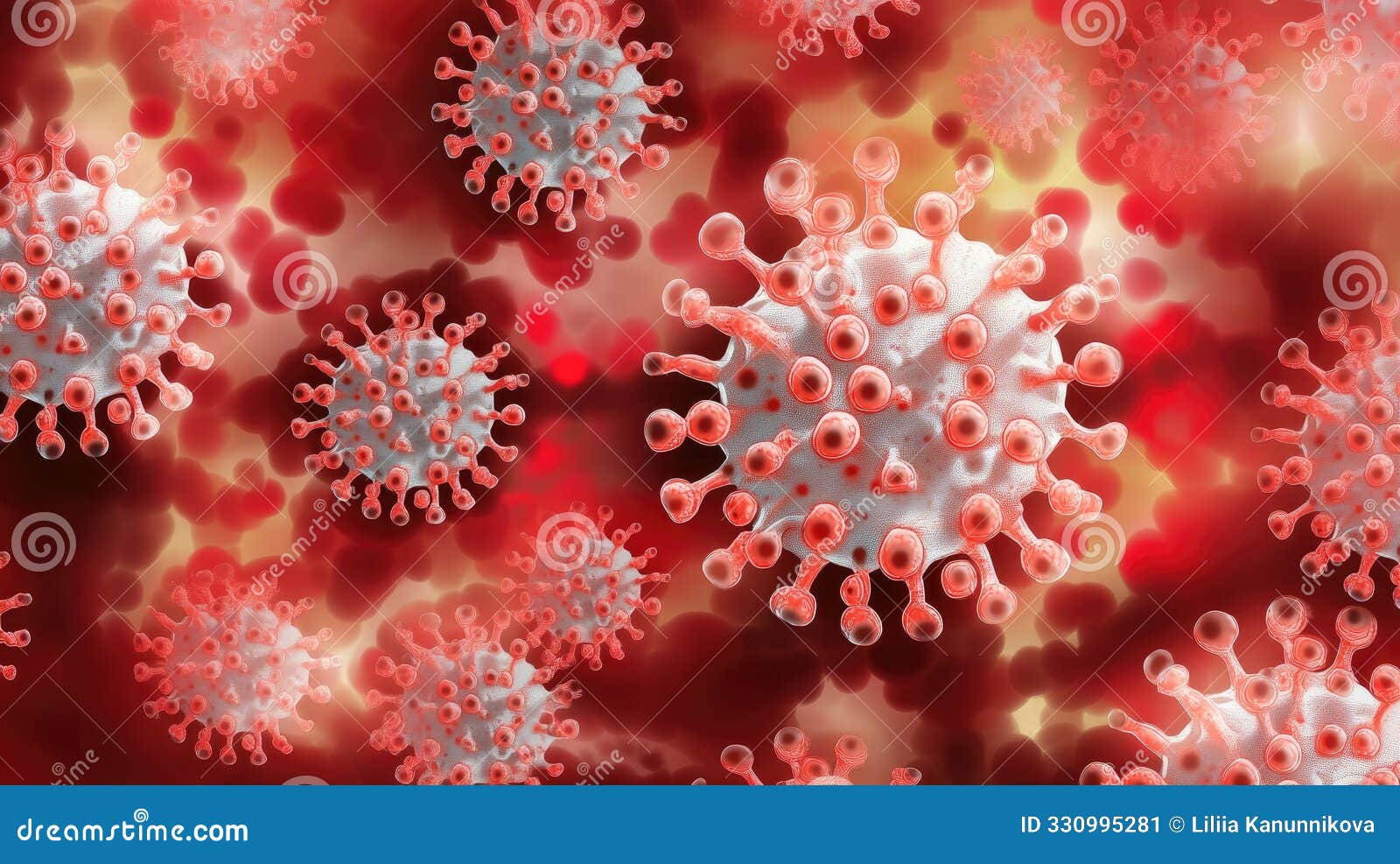 A Vibrant 3D Rendering of the Common Cold Virus Illustrated with a ...