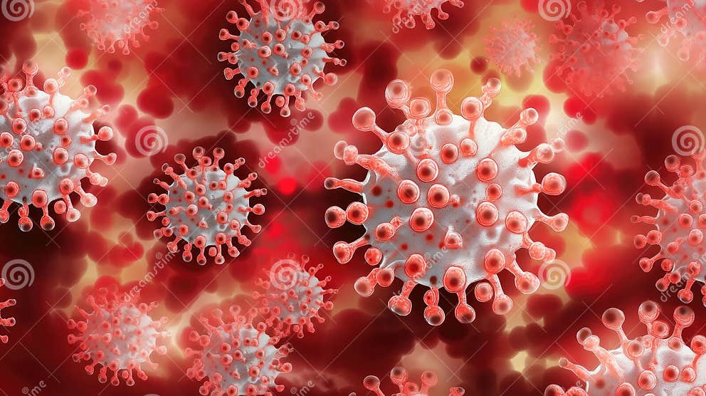 A Vibrant 3D Rendering of the Common Cold Virus Illustrated with a ...