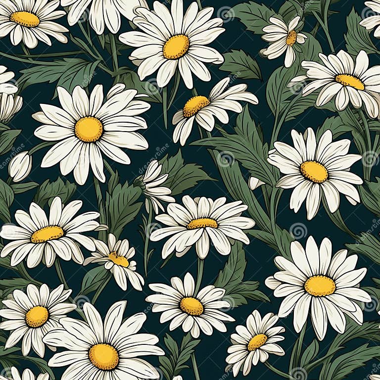 Vibrant Daisy Texture for Eye-catching Backdrop Stock Illustration ...