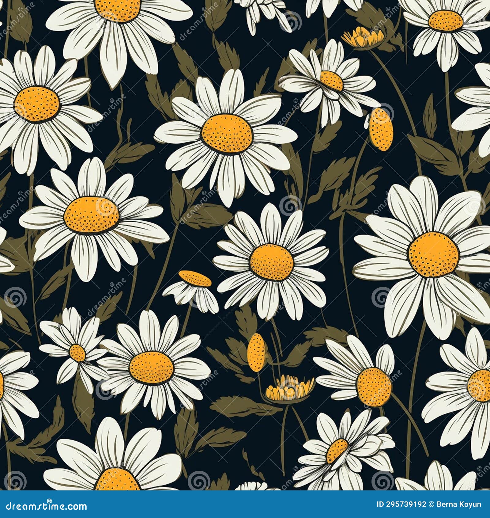 Vibrant Daisy Texture for Eye-catching Backdrop Stock Illustration ...