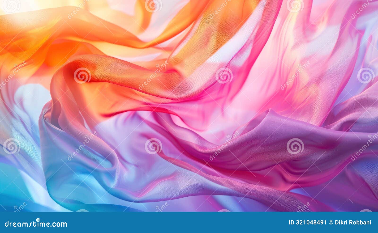 A Vibrant Dance of Colors in Silk Folds Stock Illustration ...