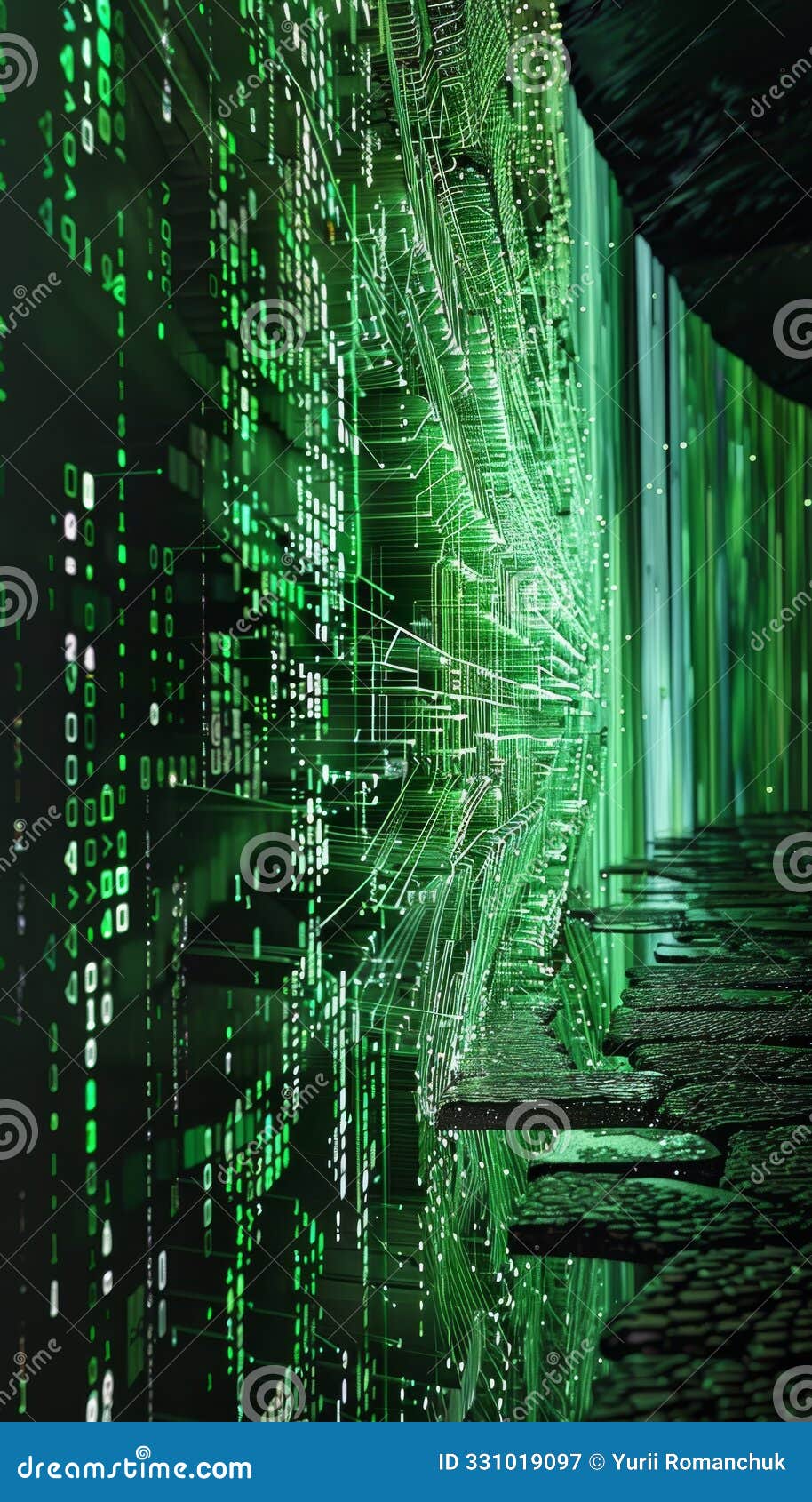 Vibrant Data Flow Symbolizing Info Saturation Quest for Meaning, a ...