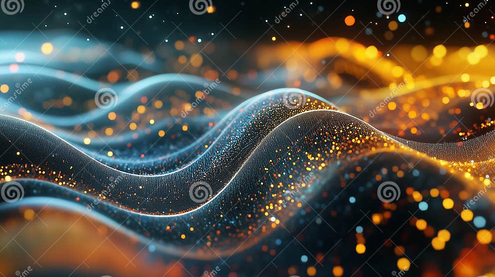 Vibrant Data Streams Flow in a Mesmerizing Wave Pattern, Illuminated by ...