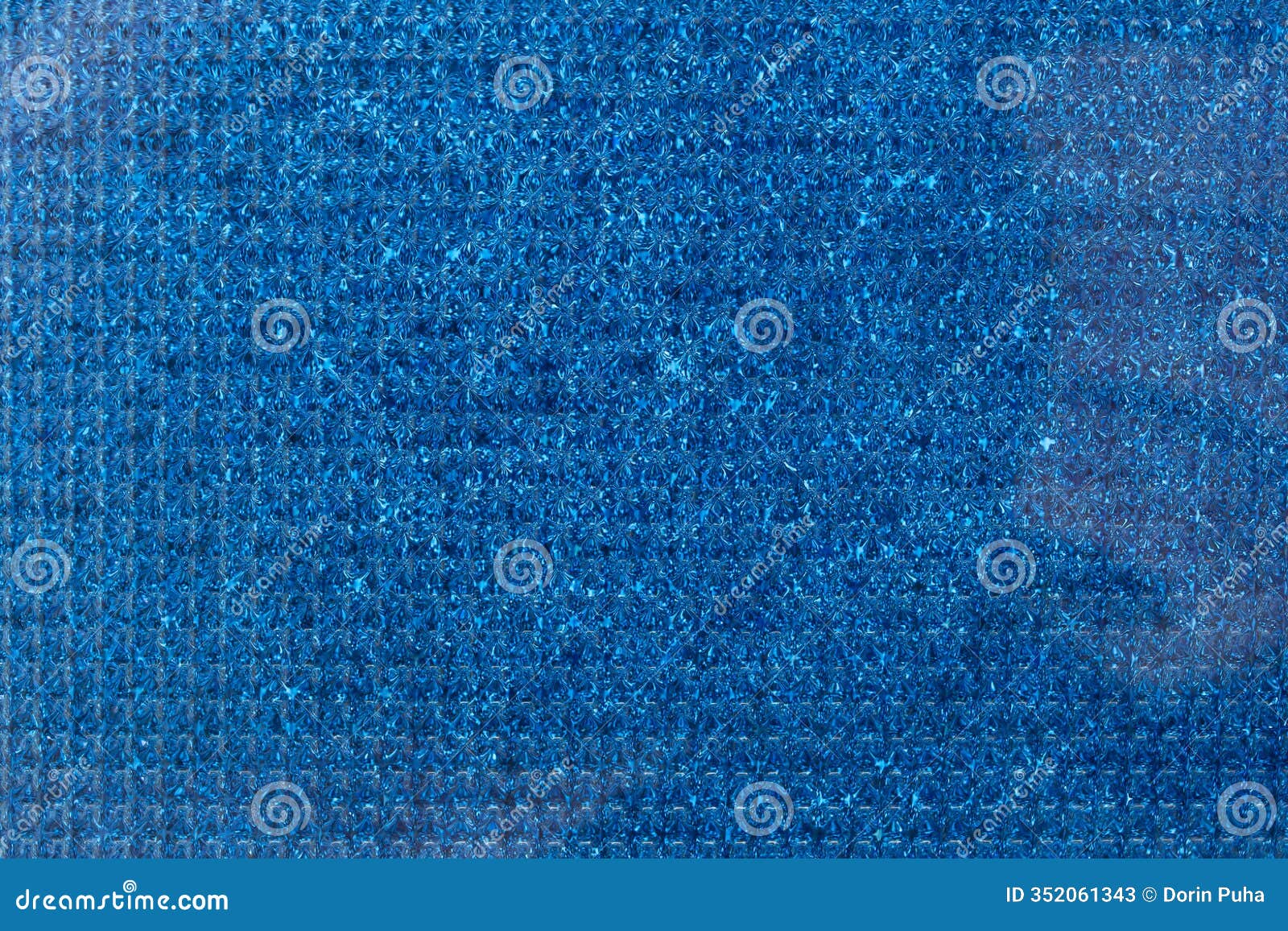 Vibrant Deep Blue Color Corrugated Glass Structure Pattern, Empty ...