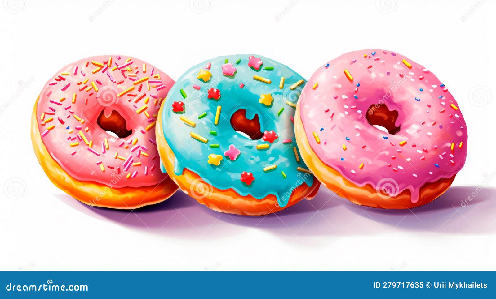 Vibrant Delights: Assorted Array of Colorful Donuts on a Light ...