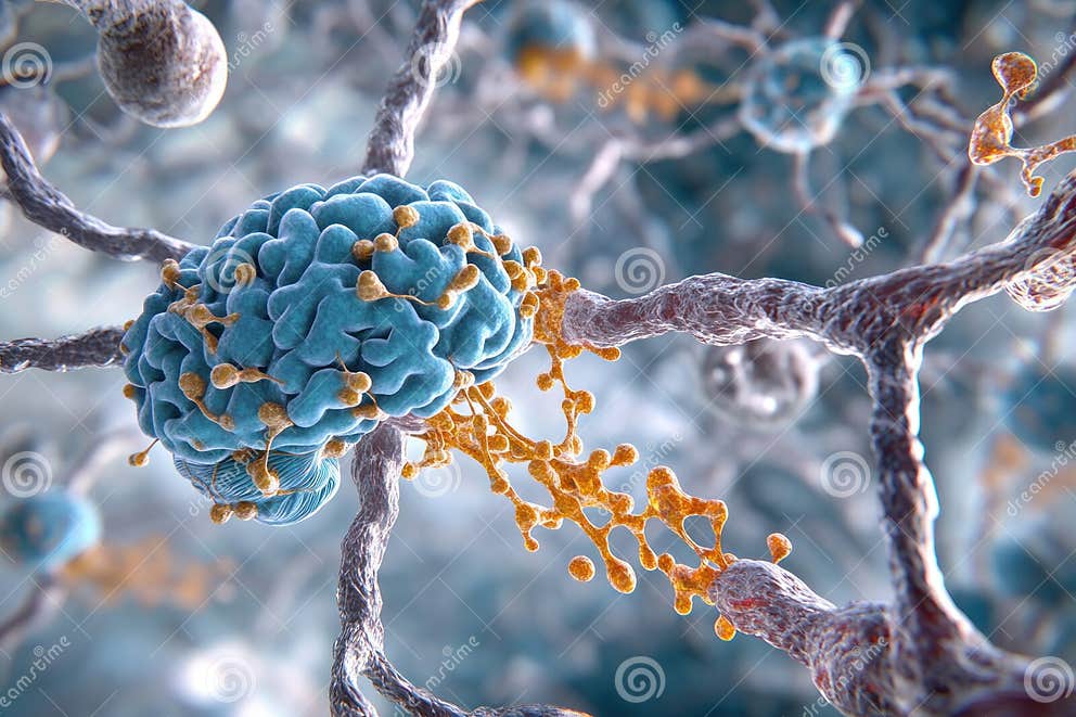 Vibrant Depiction of Neurons Forming Brain Function Pathways during ...