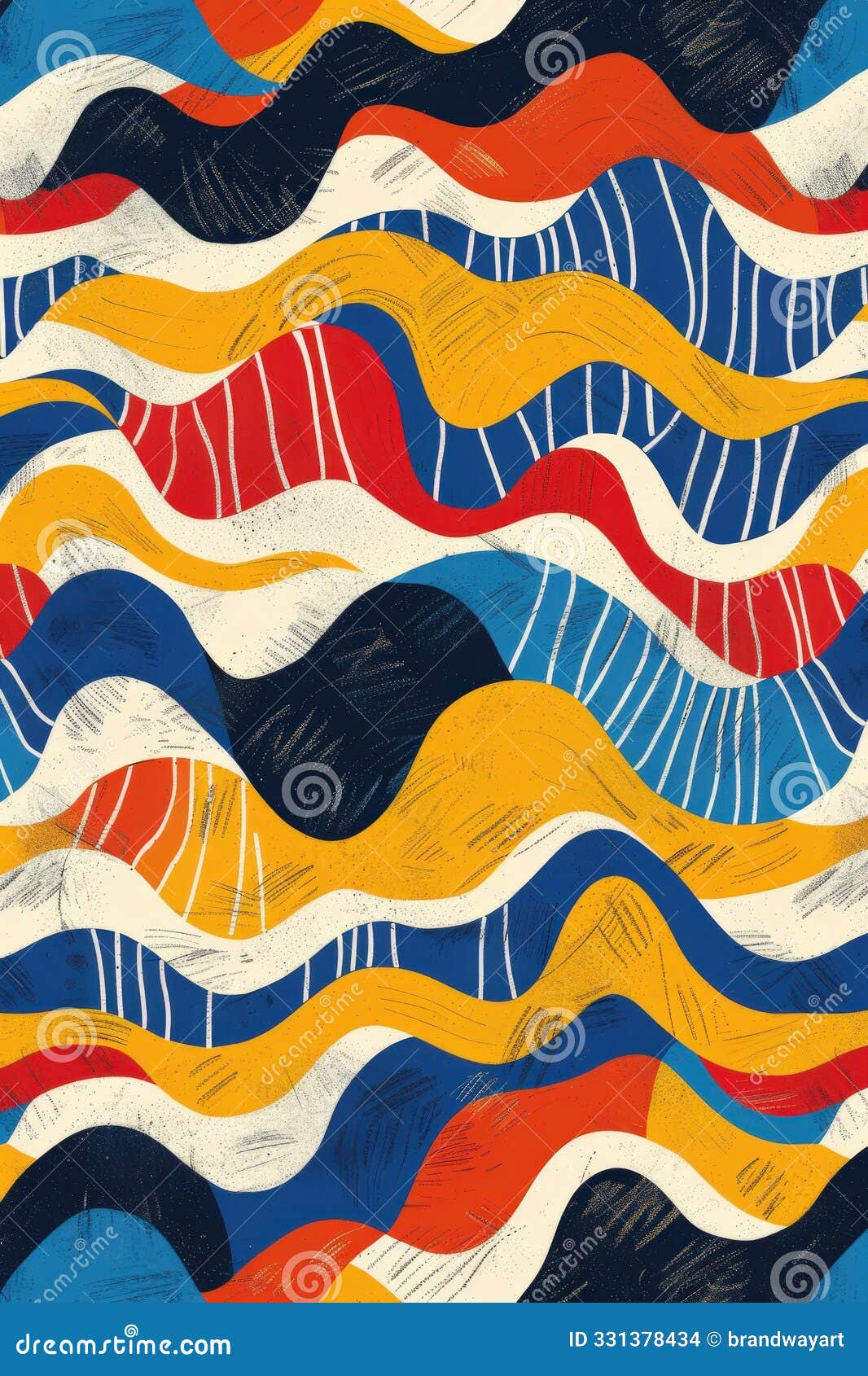 Colorful Repetitive Patterns of Waves in Vibrant Tones Stock ...