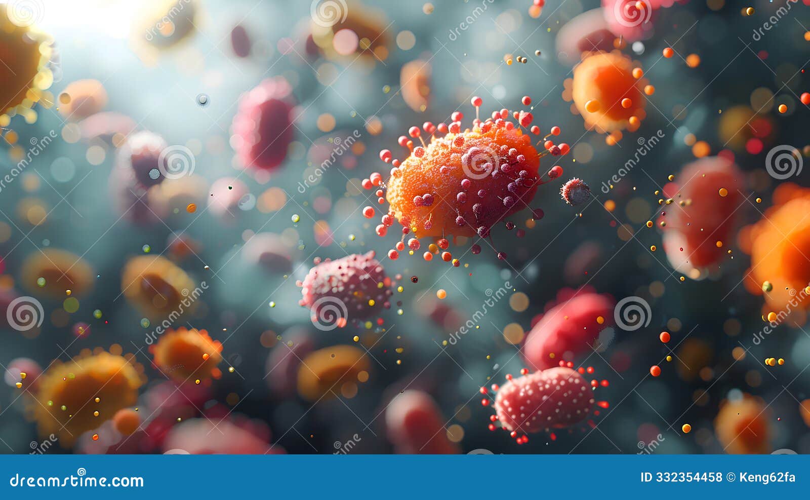 A Vibrant and Detailed Close-up of Various Bacteria and Microbes ...