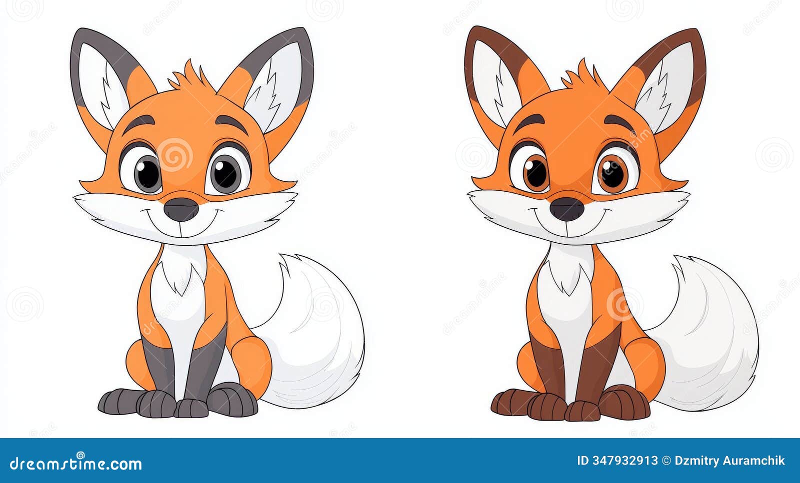 A Vibrant and Detailed Drawing of a Cute Fox Character. Stock Image ...