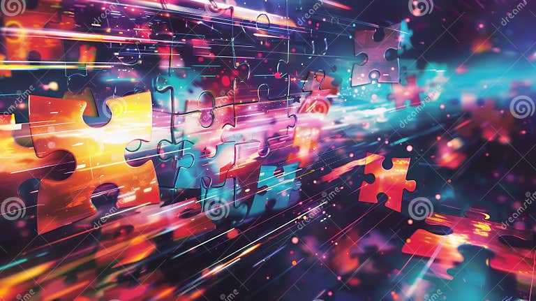 Vibrant Digital Artwork of Puzzle Pieces Symbolizing Api Integration in ...