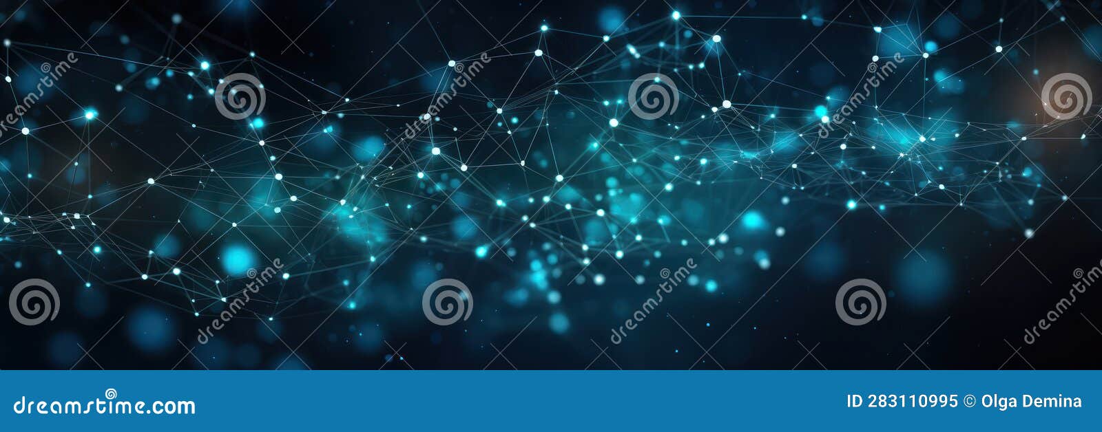 Vibrant Digital Banner: Lines and Dots Symbolize Network Connections ...