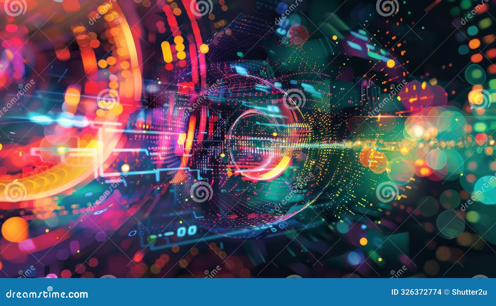 Vibrant Digital Network With Blue And Golden Nodes And Connections ...