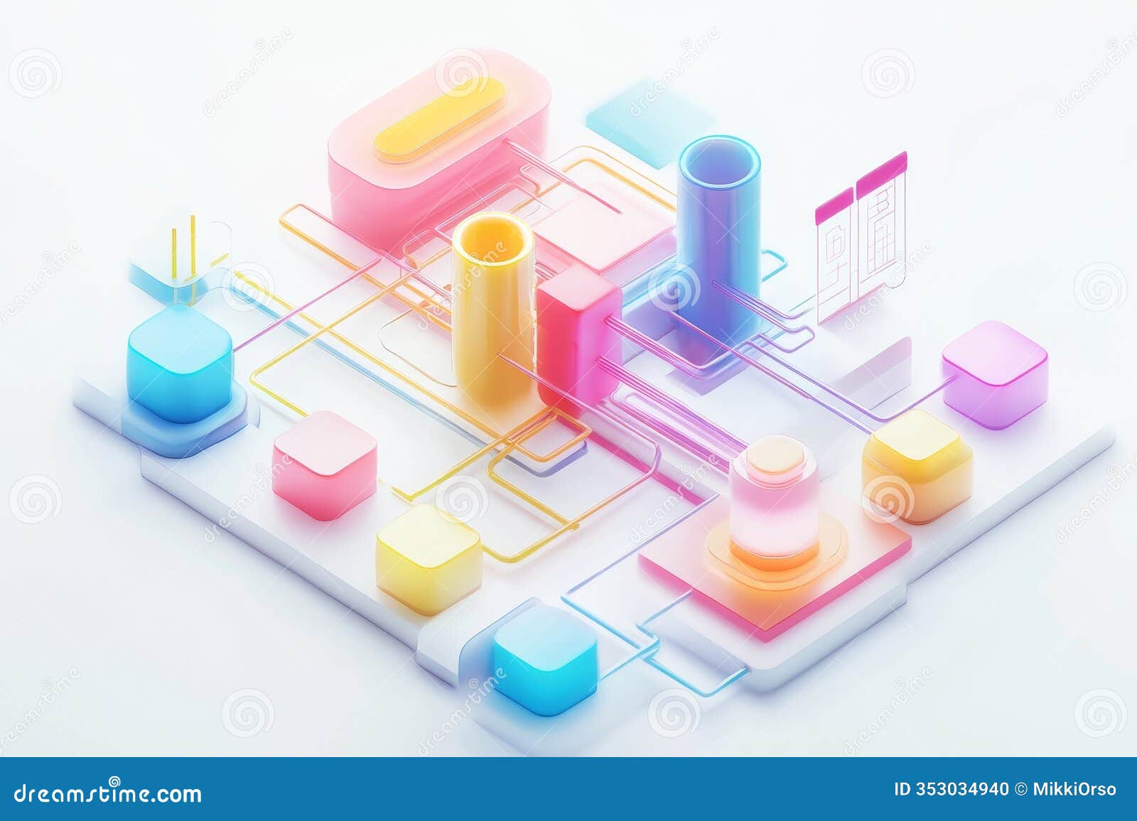 Vibrant Digital Flowchart Illustrating Management Processes Enhanced by ...