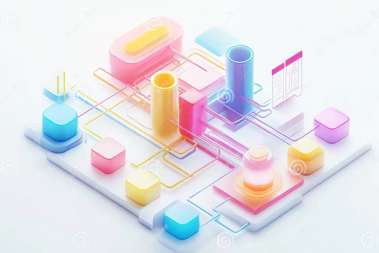 Vibrant Digital Flowchart Illustrating Management Processes Enhanced by ...