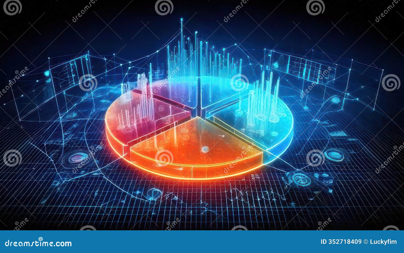 Vibrant Digital Pie Chart with Animated Data Visualizations, Showcasing ...