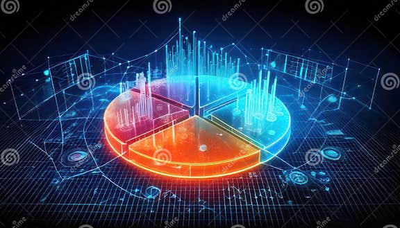 Vibrant Digital Pie Chart with Animated Data Visualizations, Showcasing ...