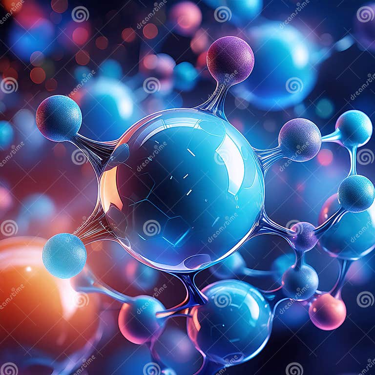 Vibrant Digital Rendering of Interconnected Spheres in a Network Stock ...