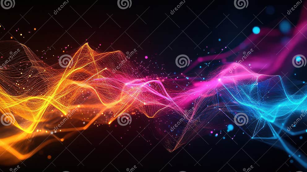 Vibrant Digital Rendering of Smart Grid Data Visualization Stock Image ...