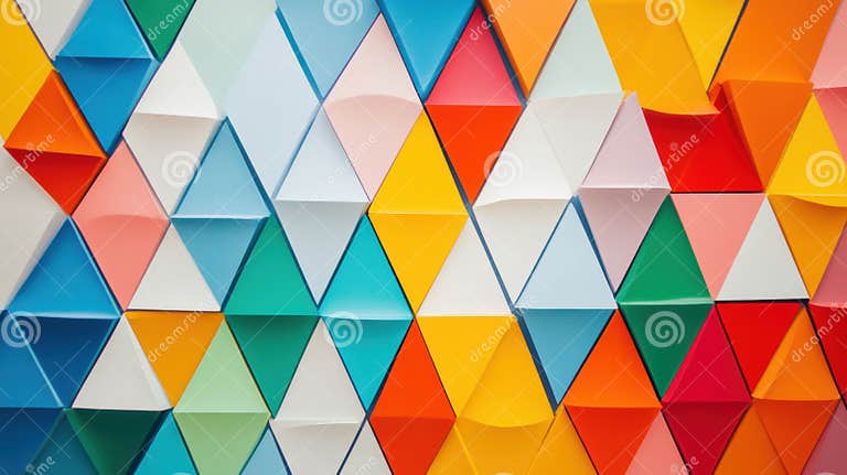 A Vibrant Display of Complex Triangular Patterns in Various Colors ...