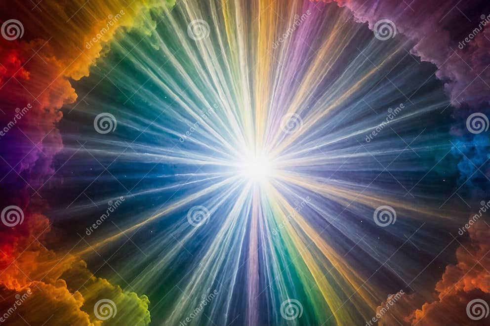 A Vibrant Display of Light, with a Rainbow of Colors Radiating from a ...