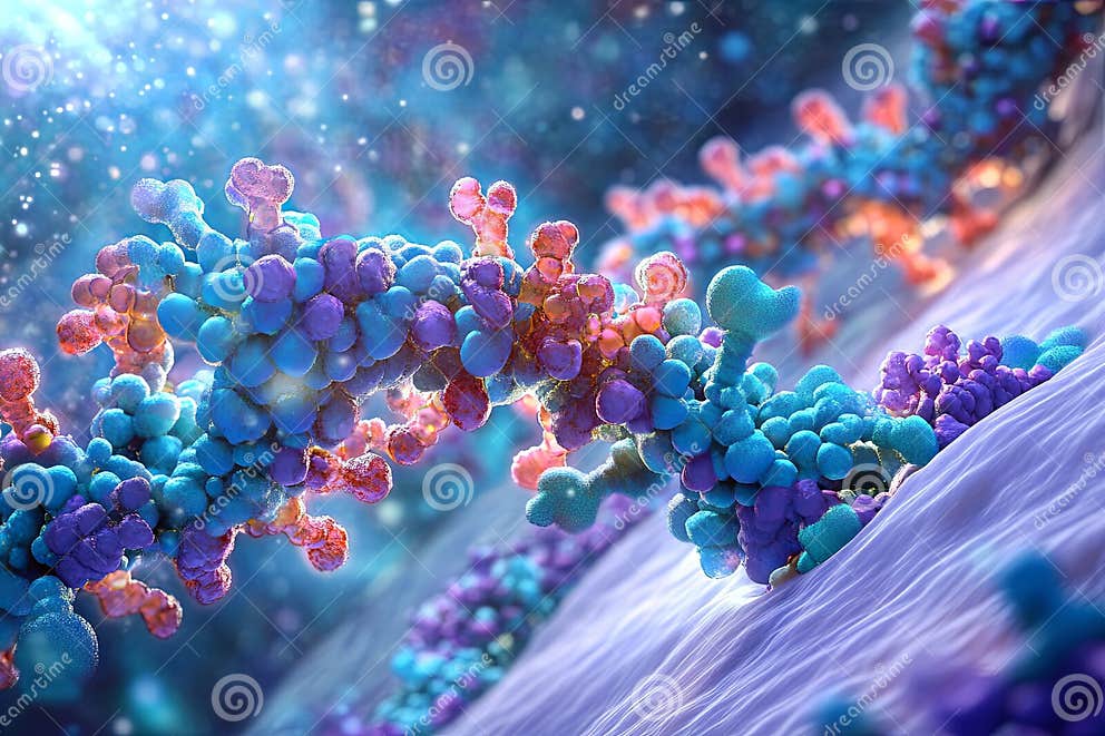 Colorful Abstract Depiction of Molecular Structures Showcasing ...