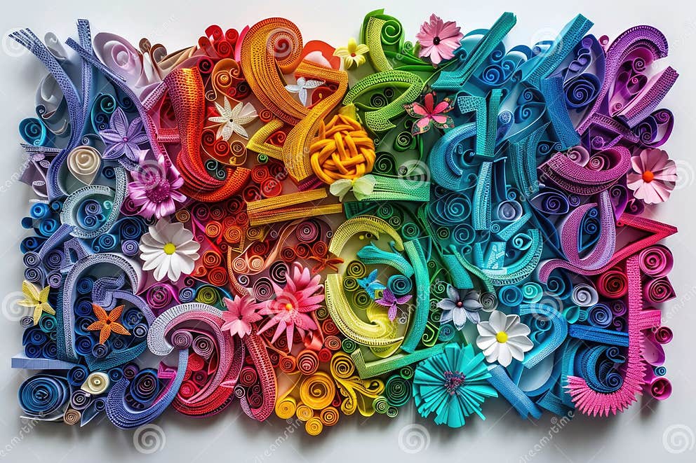 Vibrant Display of Paper Flowers and Letters, Versatile for Various ...
