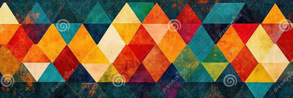 A Vibrant Display of Triangular Patterns with a Variety of Colors ...