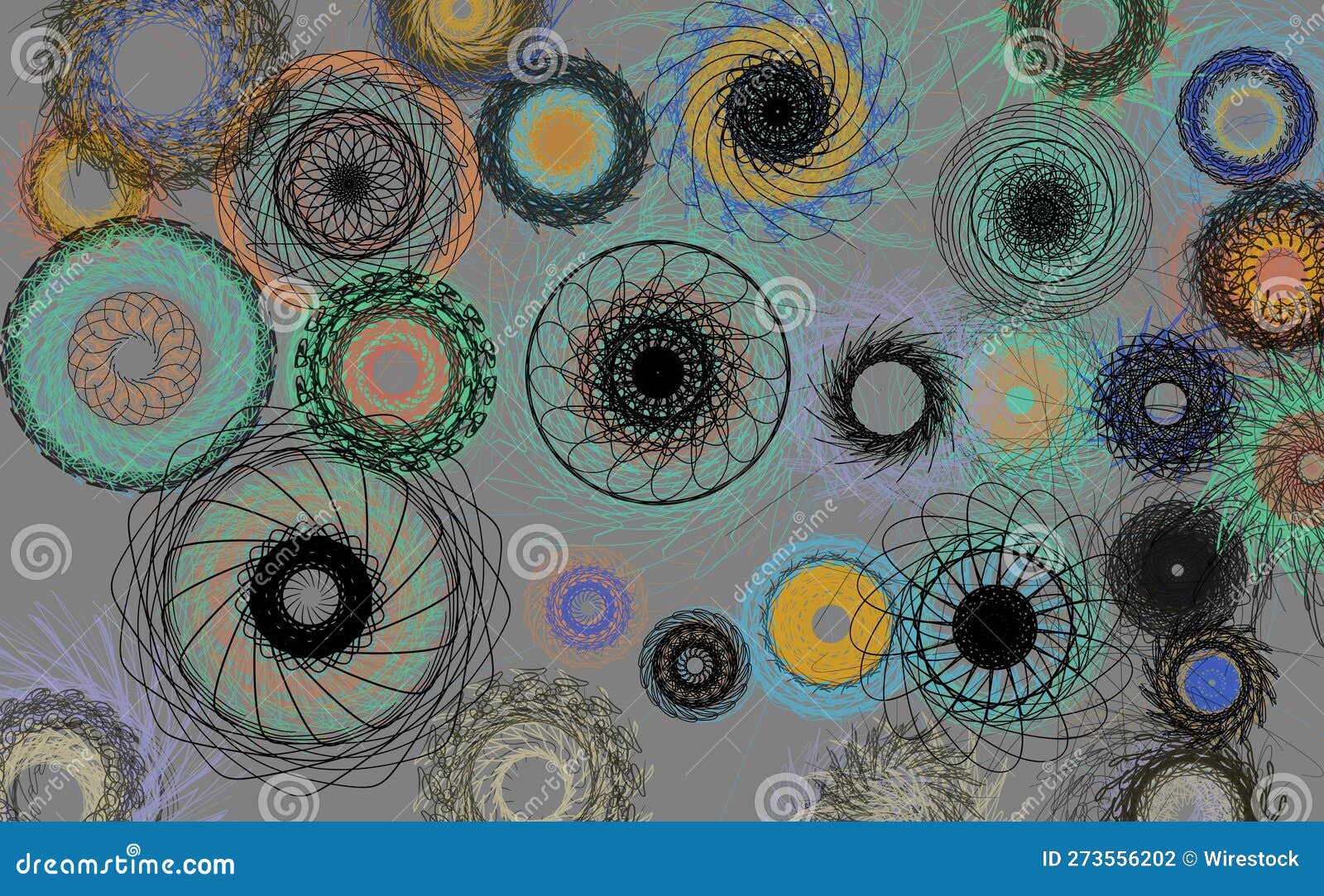 Set Of 8 Spirograph Drawings Cartoon Vector | CartoonDealer.com #12165161