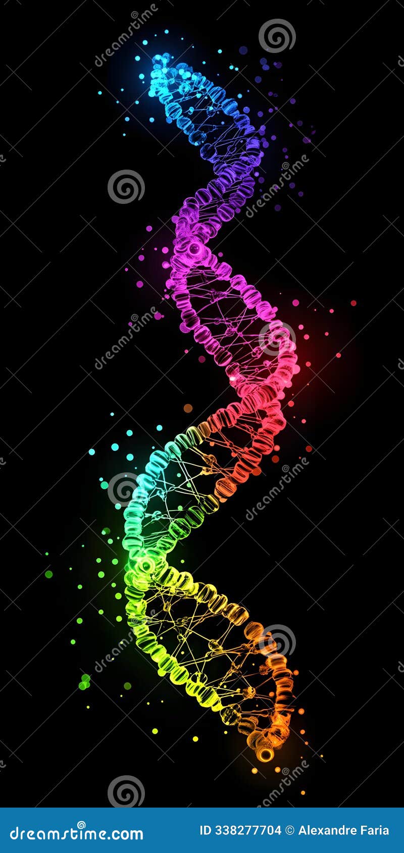 Vibrant DNA Double Helix Artwork Stock Illustration - Illustration of ...