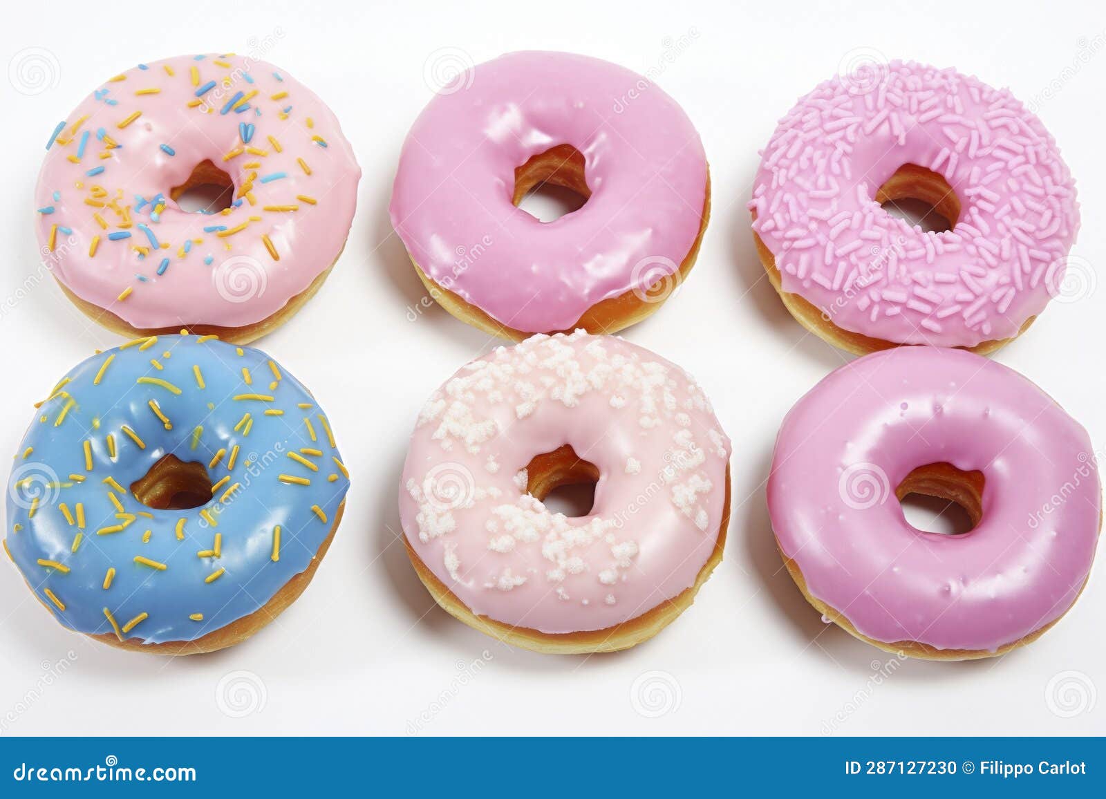 Vibrant Donuts on White Background Stock Illustration - Illustration of ...