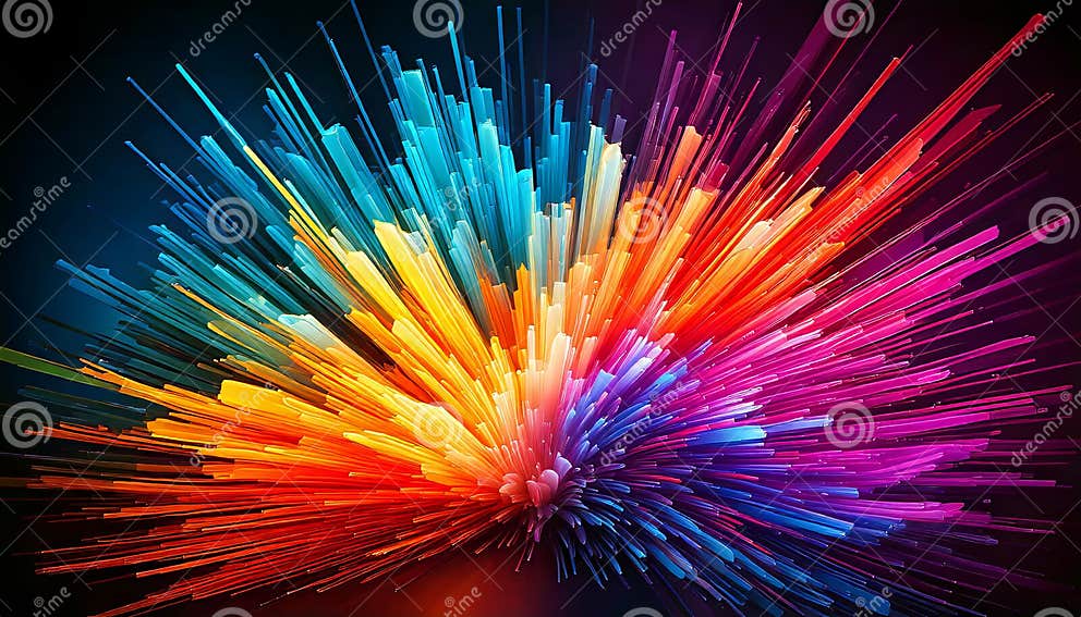 Vibrant and Dynamic Abstract Composition with Colorful Exploding Rectangular Shapes Stock ...