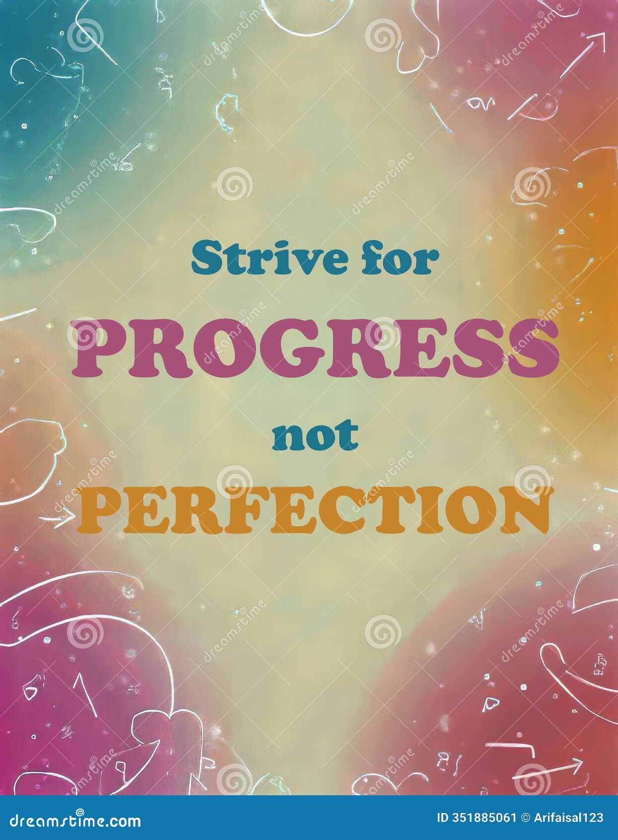 Strive for Progress, Not Perfection - Motivational Artwork, AI ...