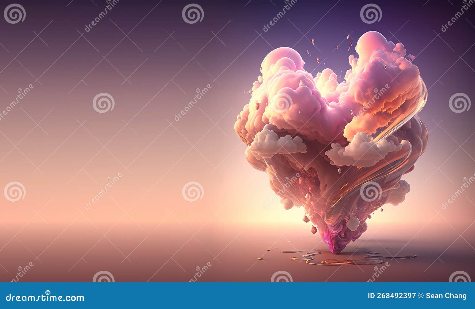 Explosive Heart Shape Cloud of Love - Graphic Art Illustration Banner ...