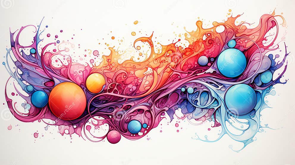 Vibrant Dynamic Scribble Illustrations with Bold Contrasts and Flat ...