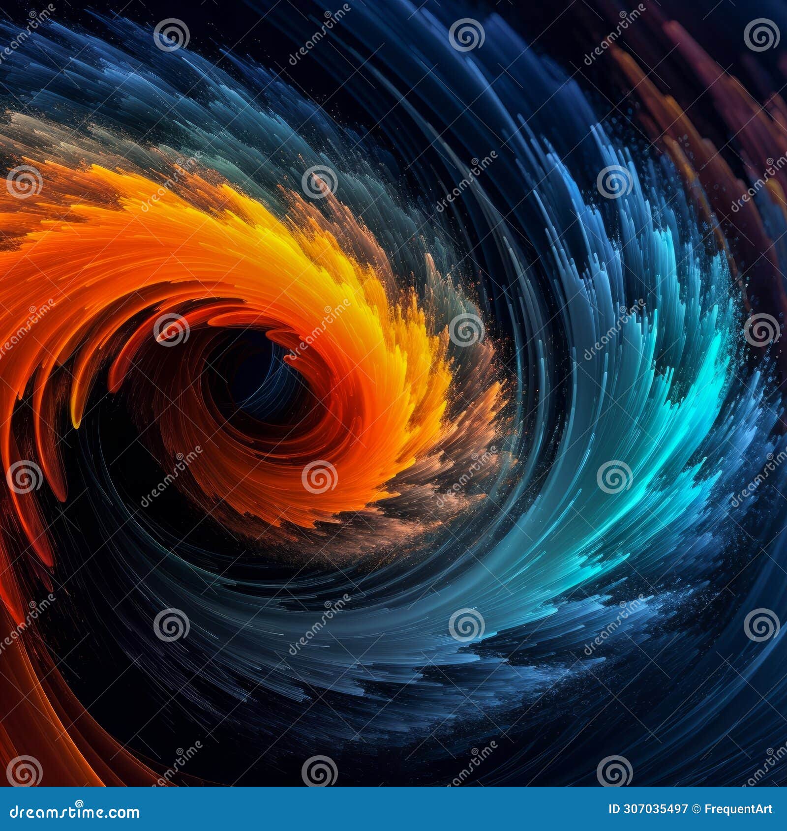 Colorful Swirl in the Center. Generative AI. Stock Illustration ...