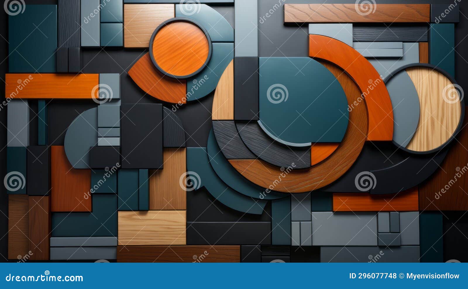 A Vibrant and Dynamic Wall with Different Colored Shapes Stock ...