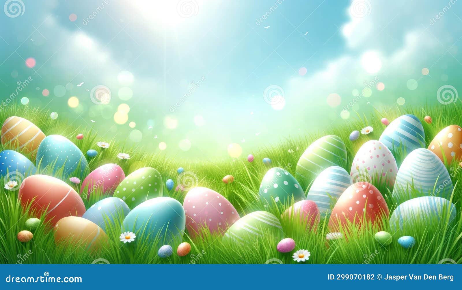 Vibrant Easter Egg Hunt Background with Colorful Eggs in Grass, AI Generated Stock Illustration ...
