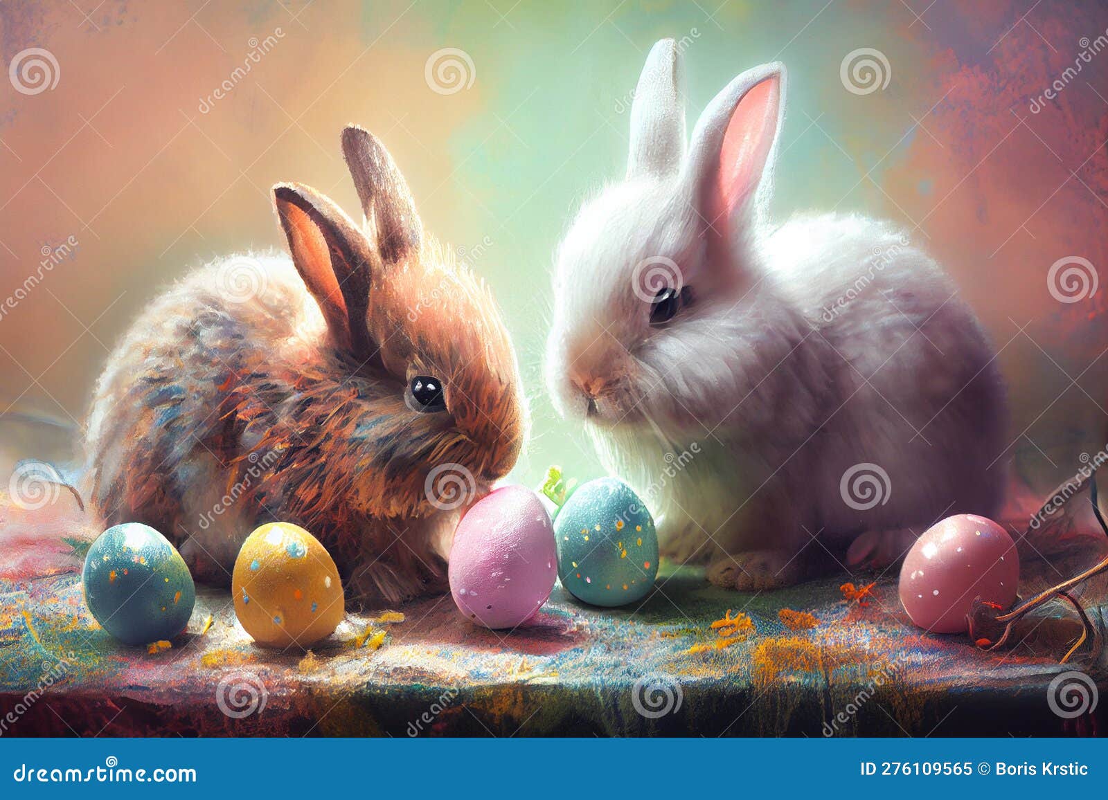 Vibrant Easter Egg and Rabbit Illustration Stock Illustration ...