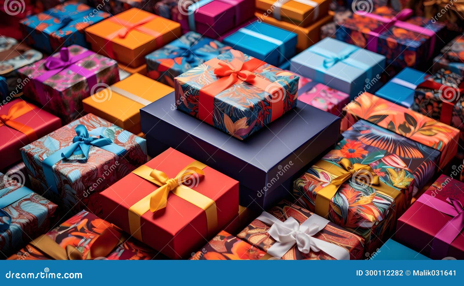 A Vibrant and Eclectic Assortment of Gift Boxes Stock Illustration ...