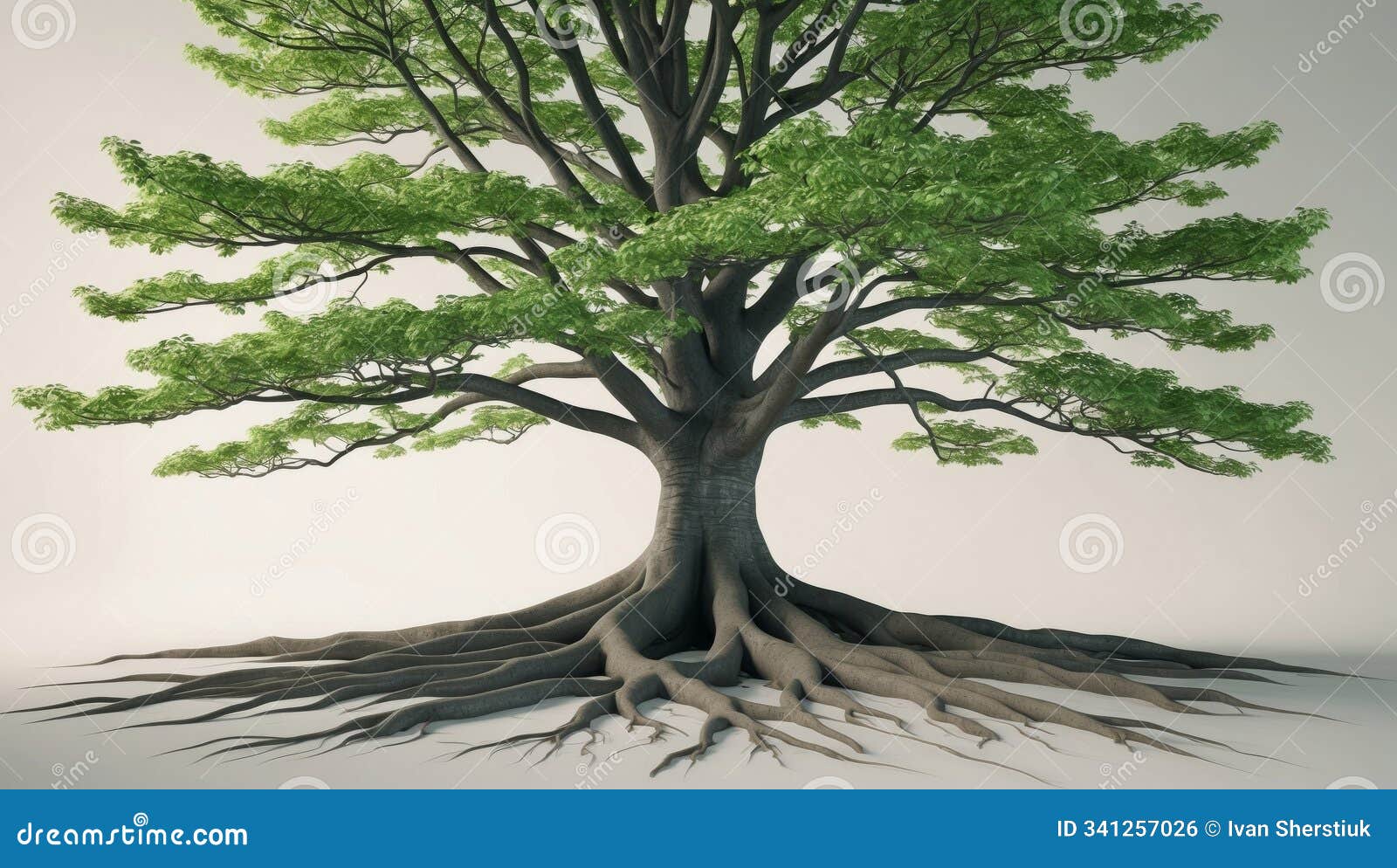 Vibrant Ecosystem with Tree and Root Structure. Stock Photo - Image of ...
