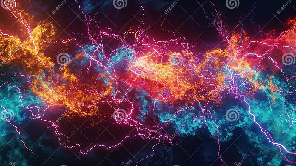 Vibrant Electric Plasma Background with Dynamic Colors Stock Image ...