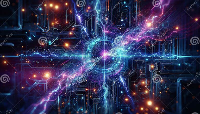 Vibrant Electrical Background with Dynamic Energy Flow Stock ...