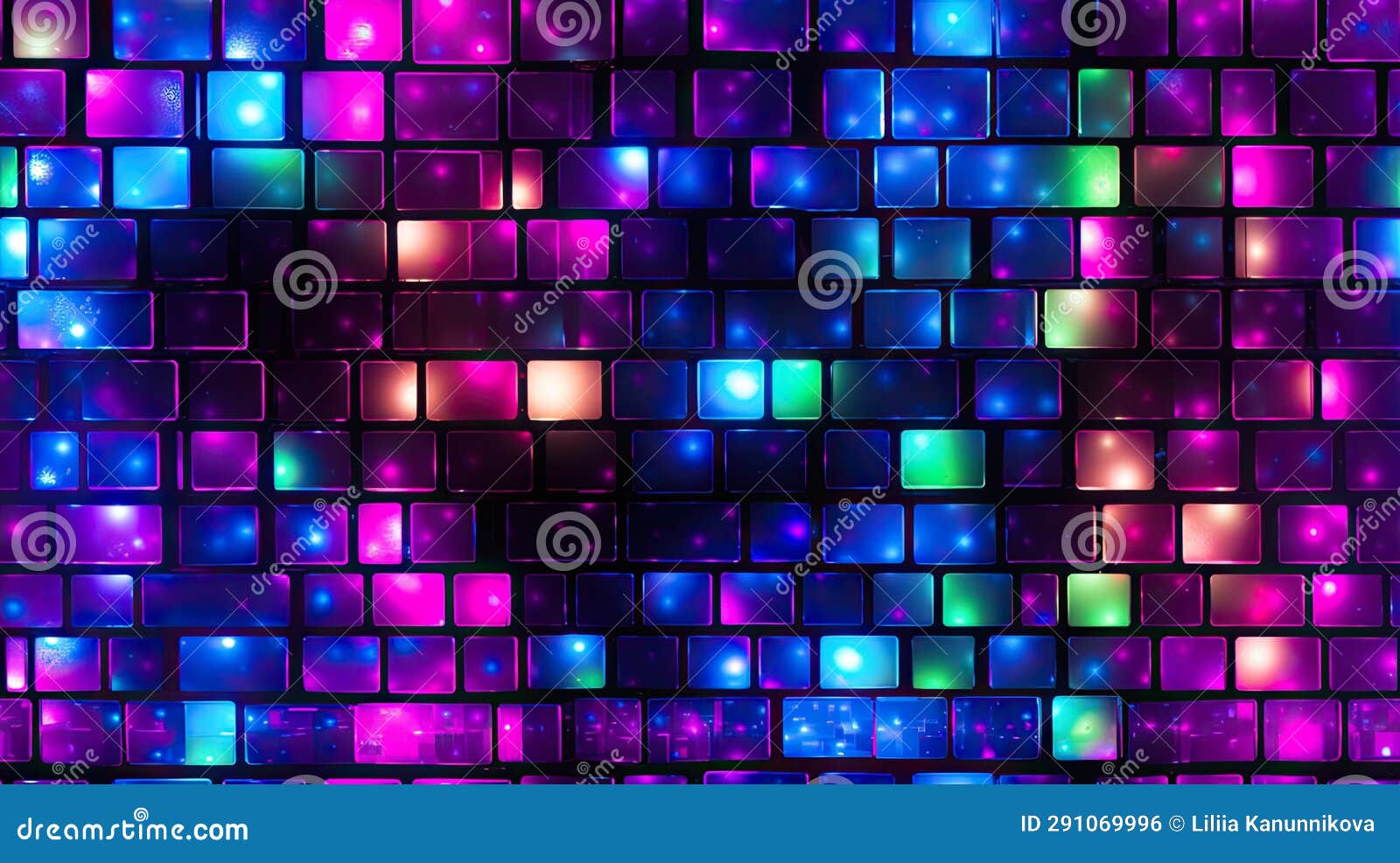 A Vibrant and Electrifying Disco Wall Illuminated by Neon LED ...