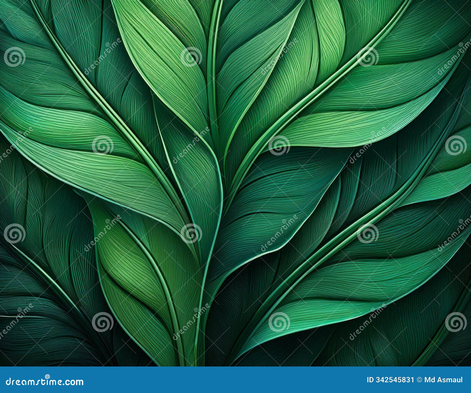 Vibrant Emerald Leaf Texture, Exotic Flora Close Up. Top-down ...