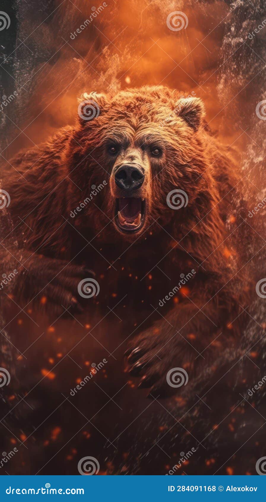 Vibrant and Energetic Bear in Action AI Generated Stock Illustration ...