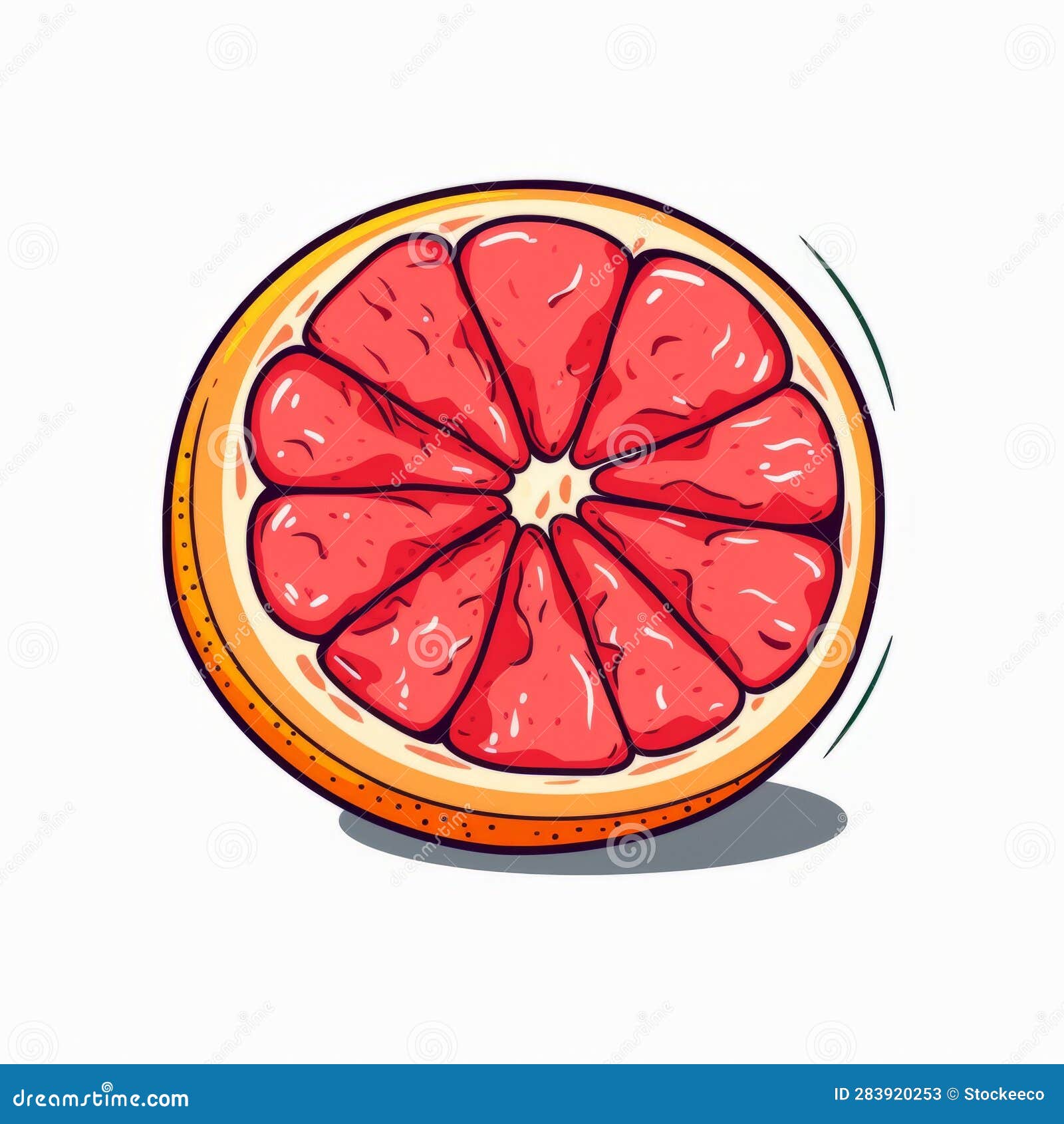 Vibrant Grapefruit Cartoon Illustration in Graphic Design Style Stock ...
