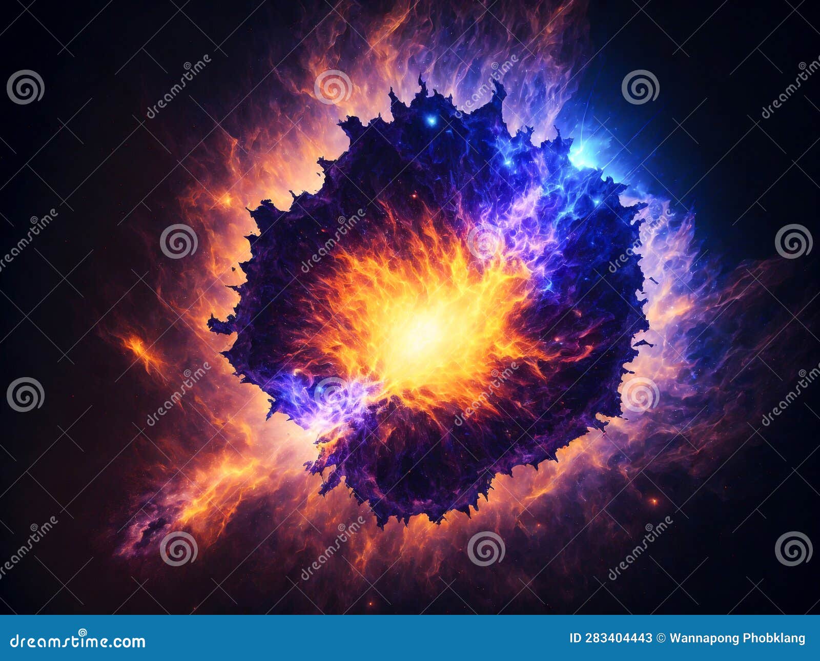 Supernova Abstract Explosion Cosmic Energy In Vibrant Space Background