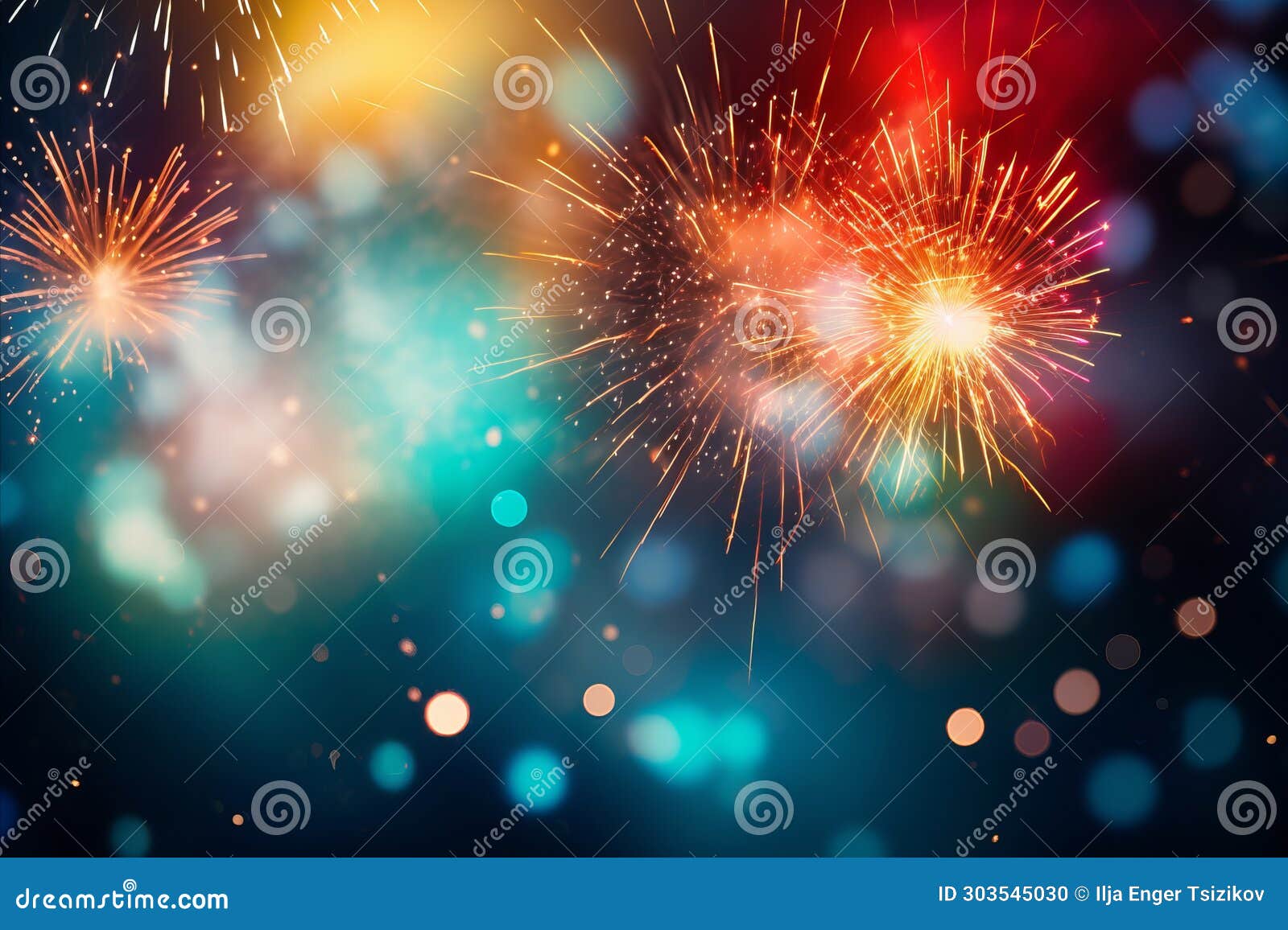 Vibrant Entertainment Bokeh Backdrop with Dazzling Fireworks and ...