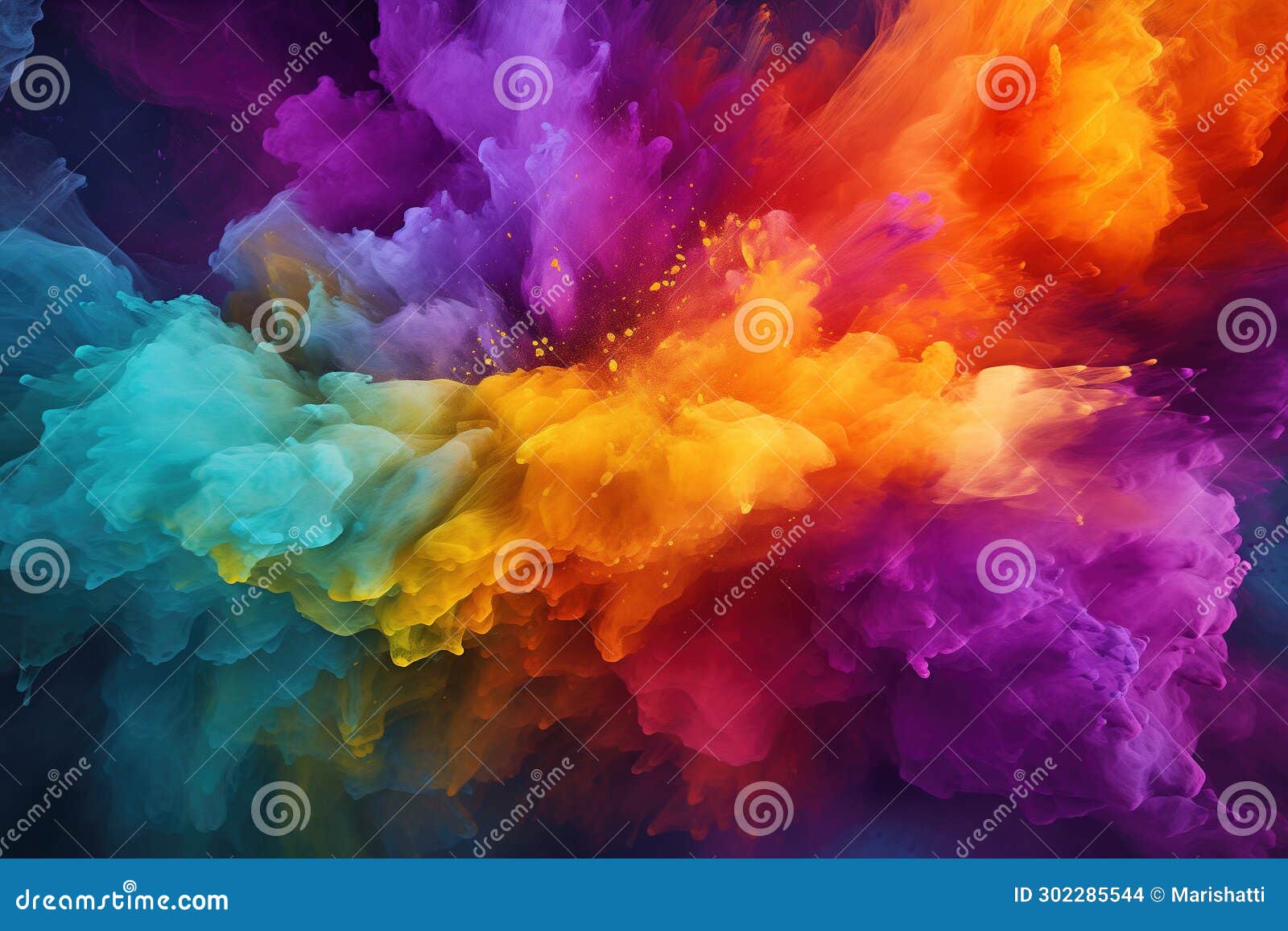 Vibrant Explosion of Colored Powders Stock Illustration - Illustration ...
